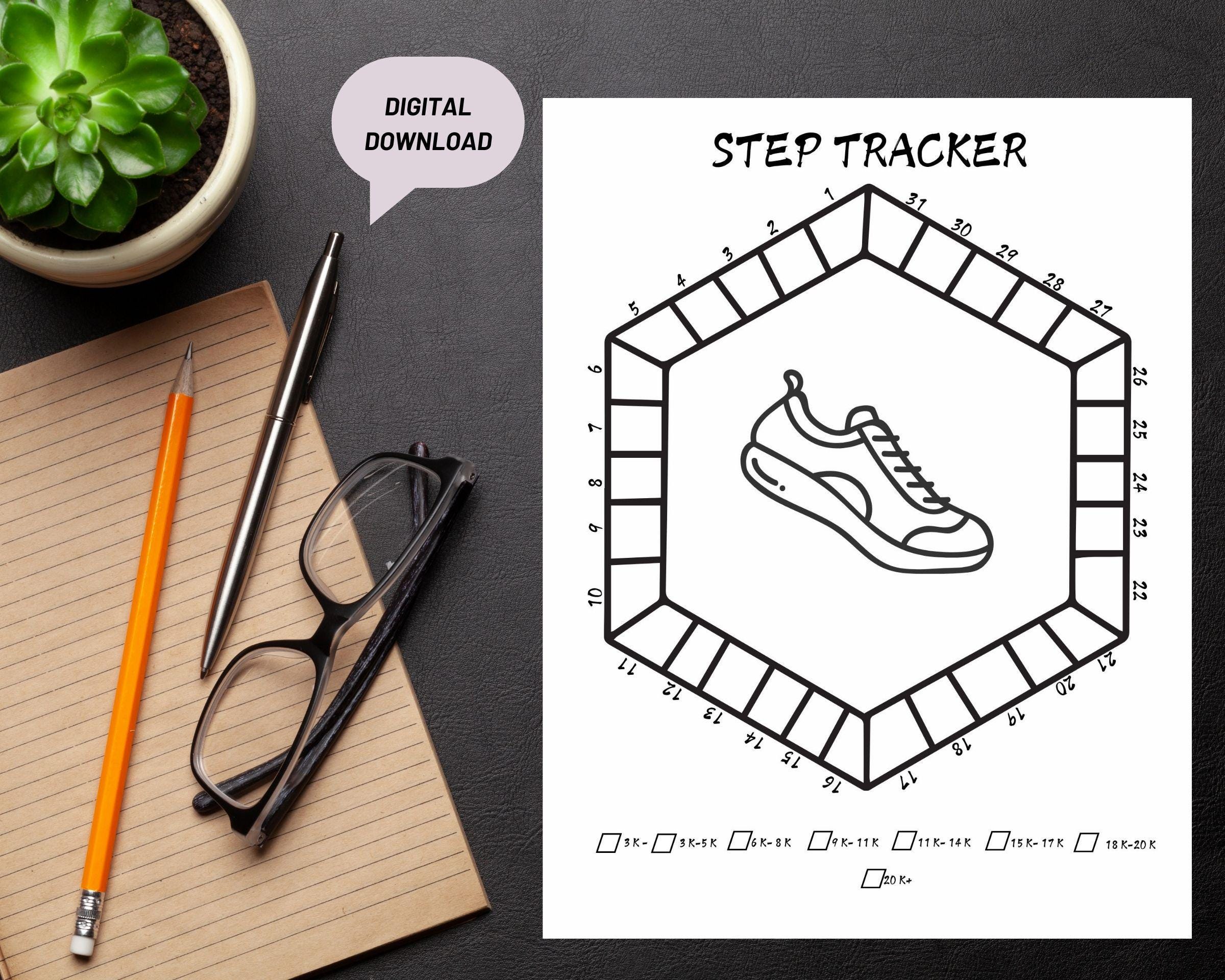 Printable Step Tracker: Fitness Goal Planner, Weight Loss Journal ...
