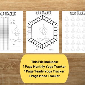 Printable Yoga Tracker Set – Monthly, Yearly, and Mood Tracker - Etsy