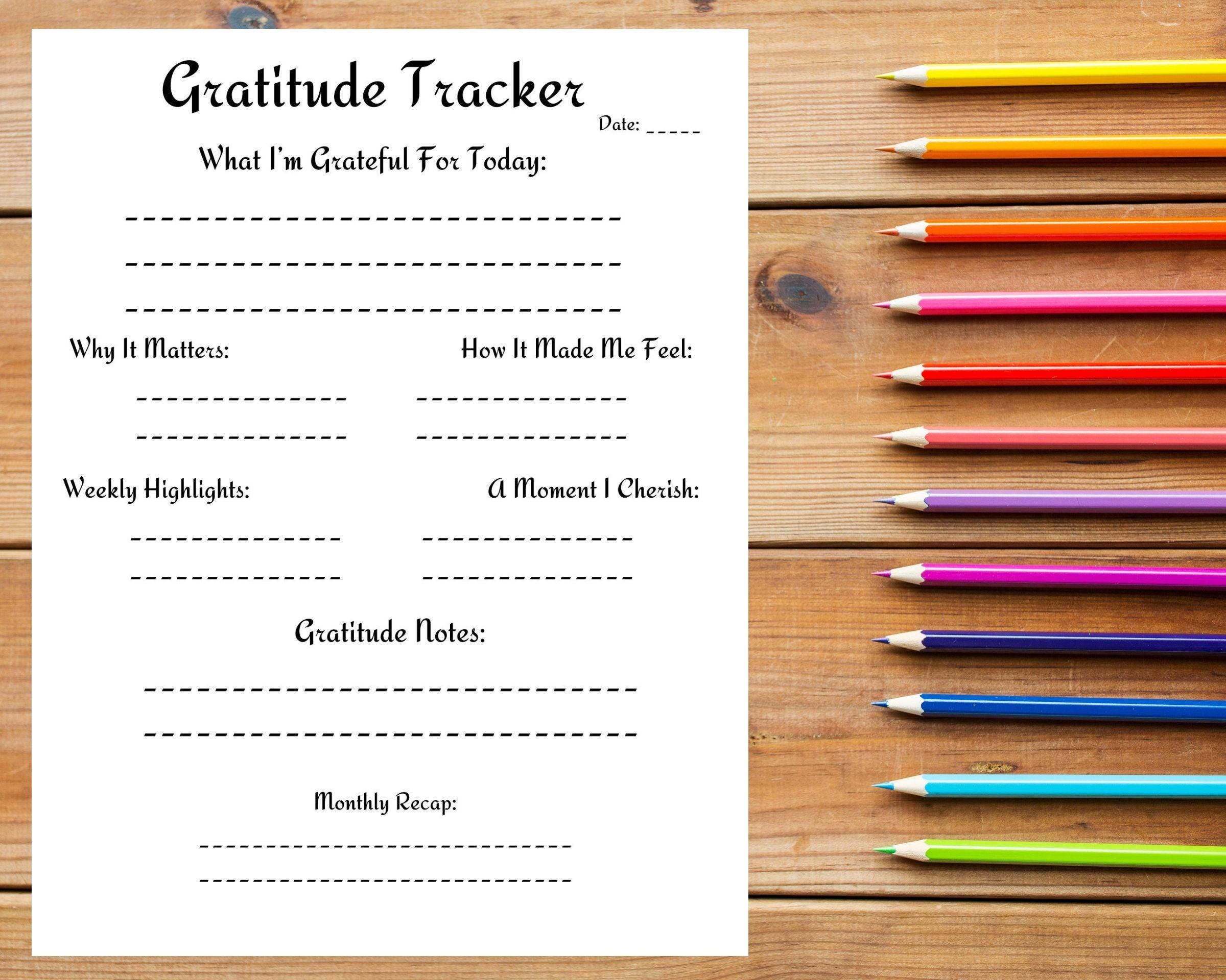 Gratitude Tracker & Mood Tracker – Reflect, Track, and Stay Positive - Etsy