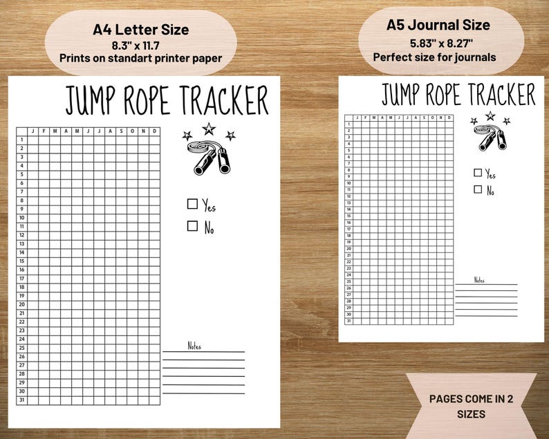 Yearly Jump Rope Tracker – Printable Fitness Planner - Etsy