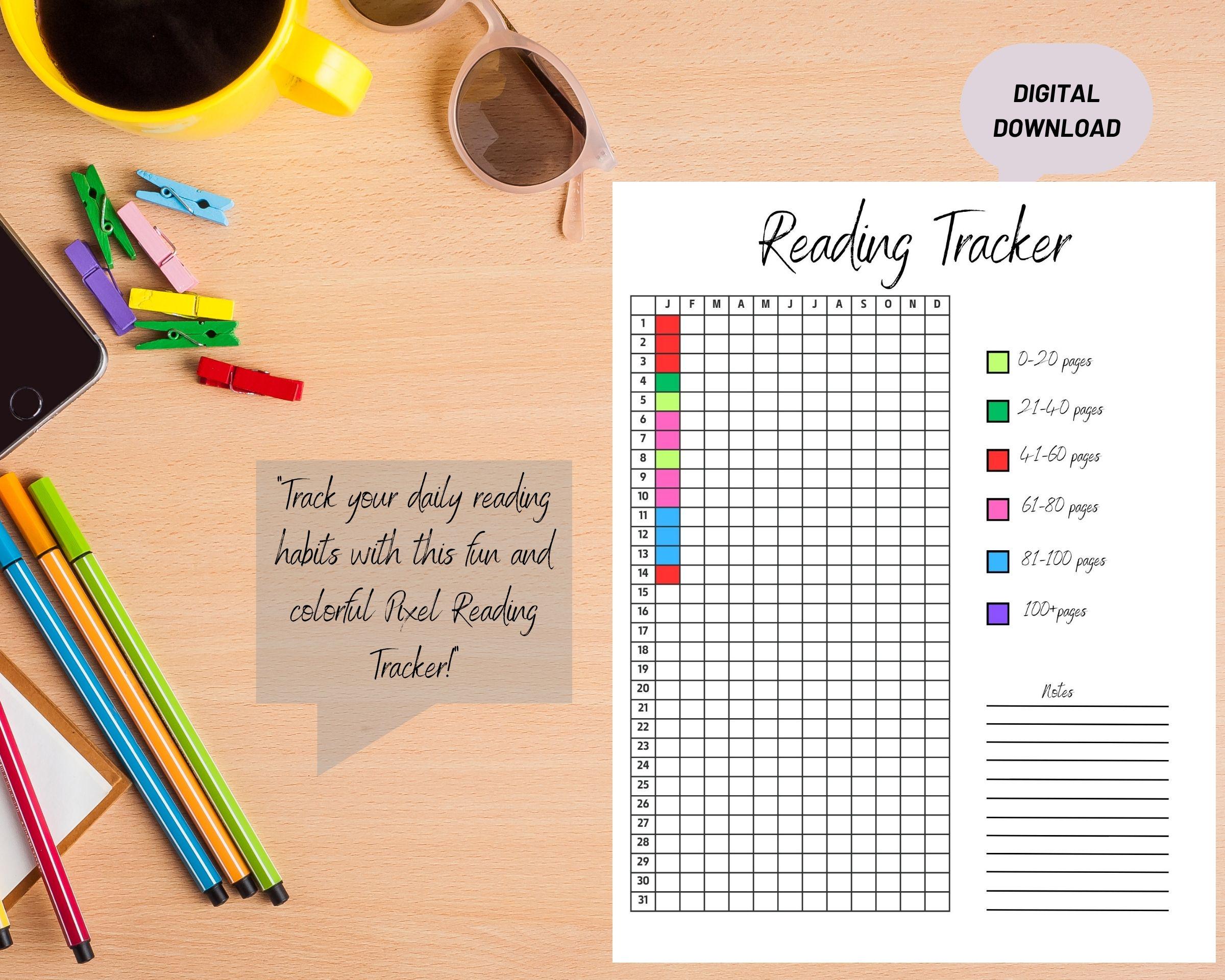 Pixel Reading Tracker – Track and Color Your Reading Progress - Etsy