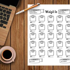 Printable Fitness Tracker: Weigh in Journal, Exercise Log, Health ...