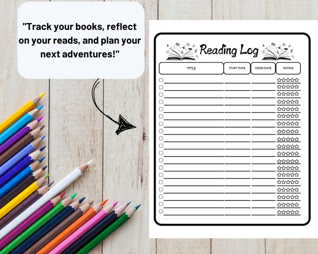Reading Log & Tracker – Printable Reading Planner Set - Etsy
