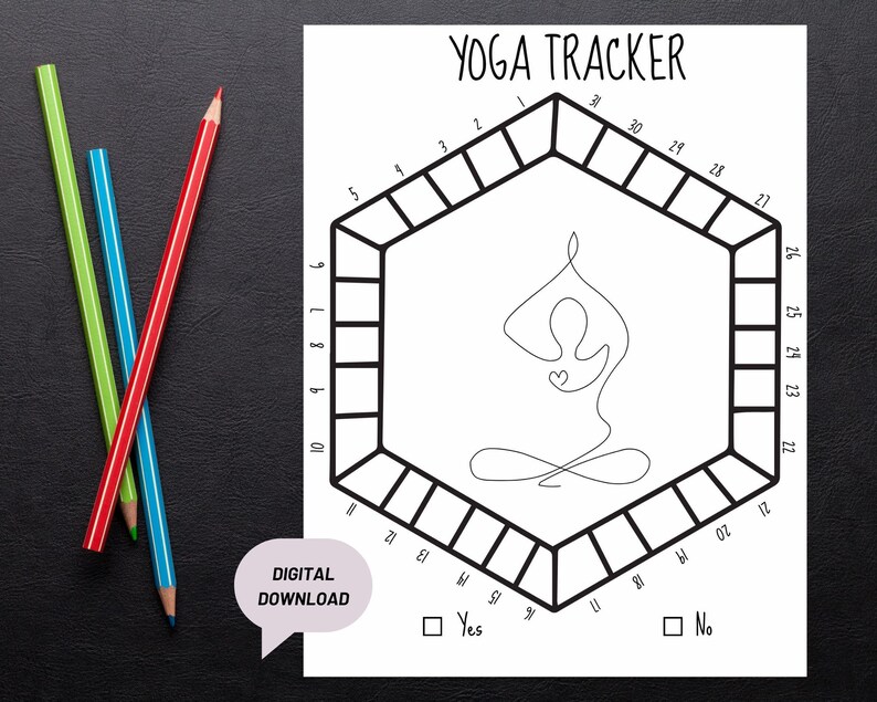Printable Yoga Tracker Set – Monthly, Yearly, and Mood Tracker - Etsy