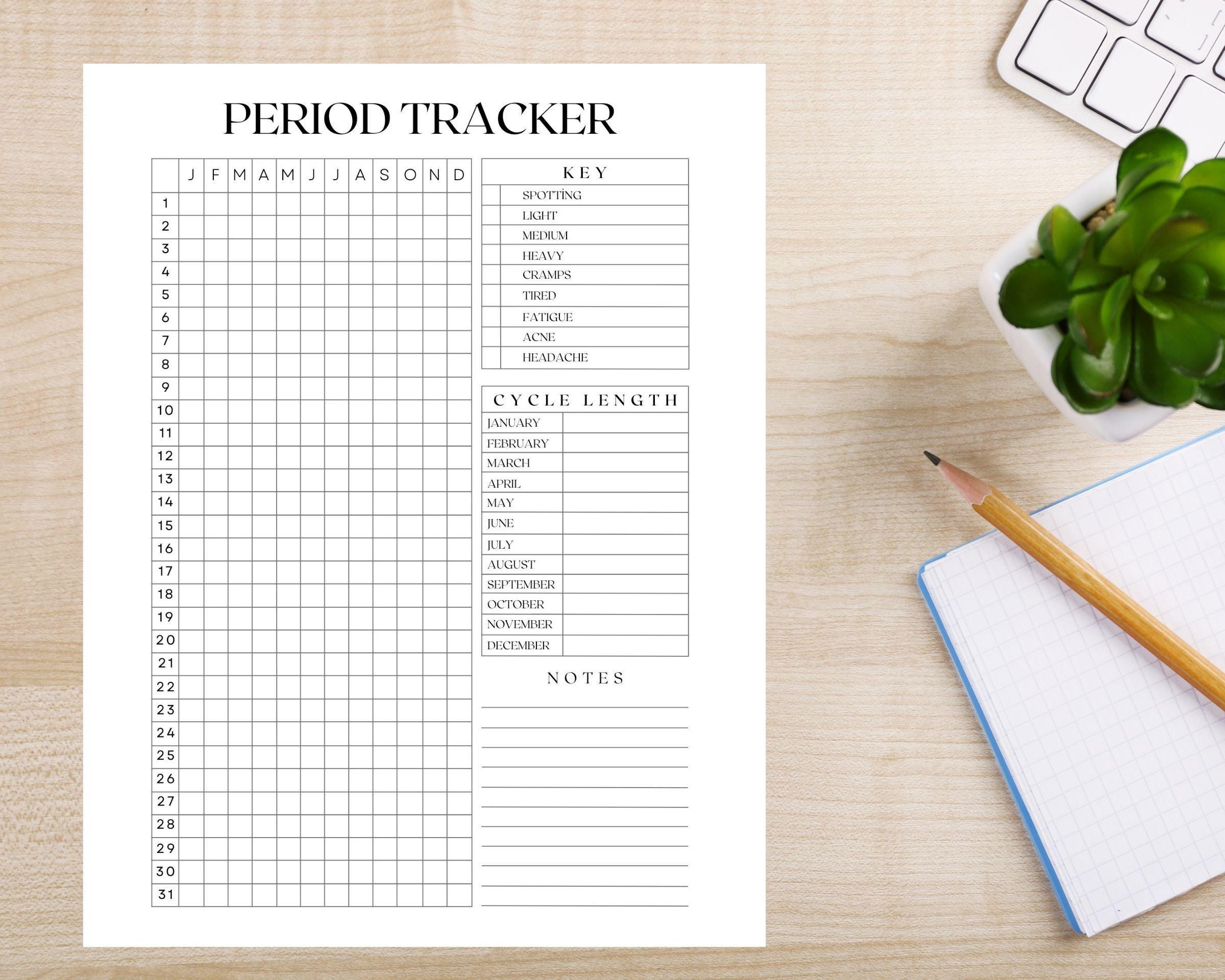 Printable Period Tracker – Monitor and Manage Your Monthly Cycle - Etsy