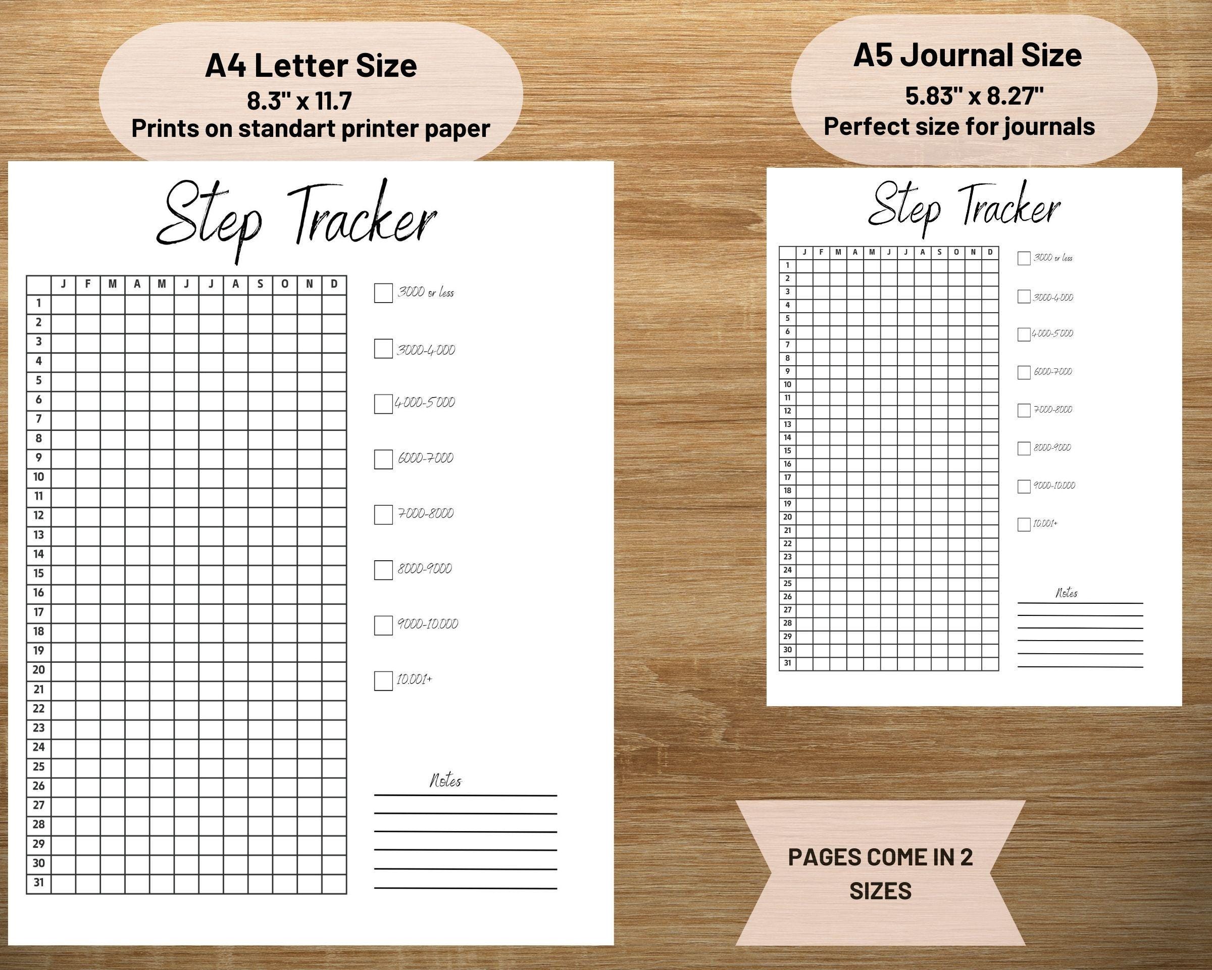 Printable Step Tracker Track Daily Steps and Fitness Goals - Etsy