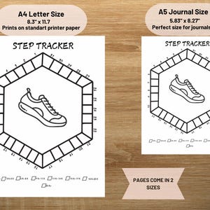 Printable Step Tracker: Fitness Goal Planner, Weight Loss Journal ...