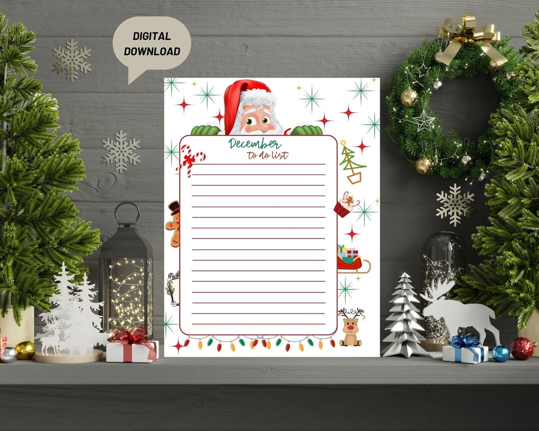 Christmas Activity Planner: Printable Holiday To-do List, Journal Page ...