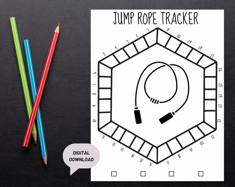Monthly Jump Rope Tracker – Printable Fitness Log - Etsy