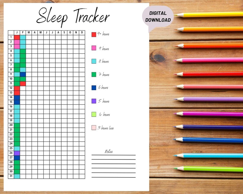 Printable Sleep Tracker Monitor and Improve Your Sleep - Etsy