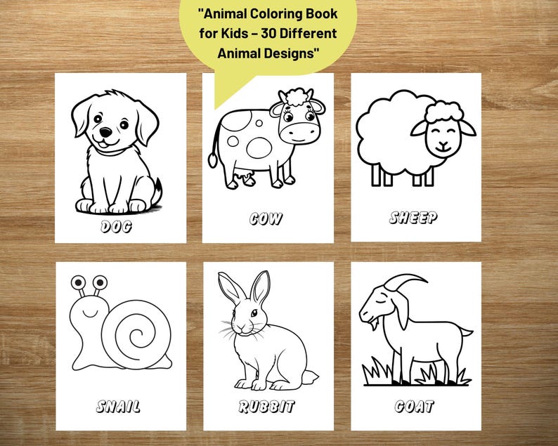 30 Unique Animal Coloring Pages for Children: Printable Zoo & Wildlife ...