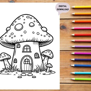 Printable Mushroom Coloring Pack: 8 Unique Designs for Kids - Digital ...