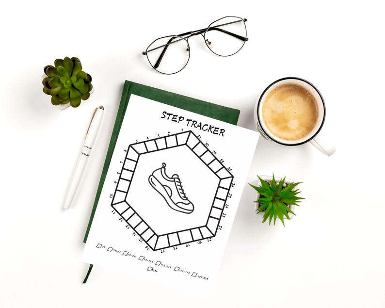 Printable Step Tracker: Fitness Goal Planner, Weight Loss Journal ...
