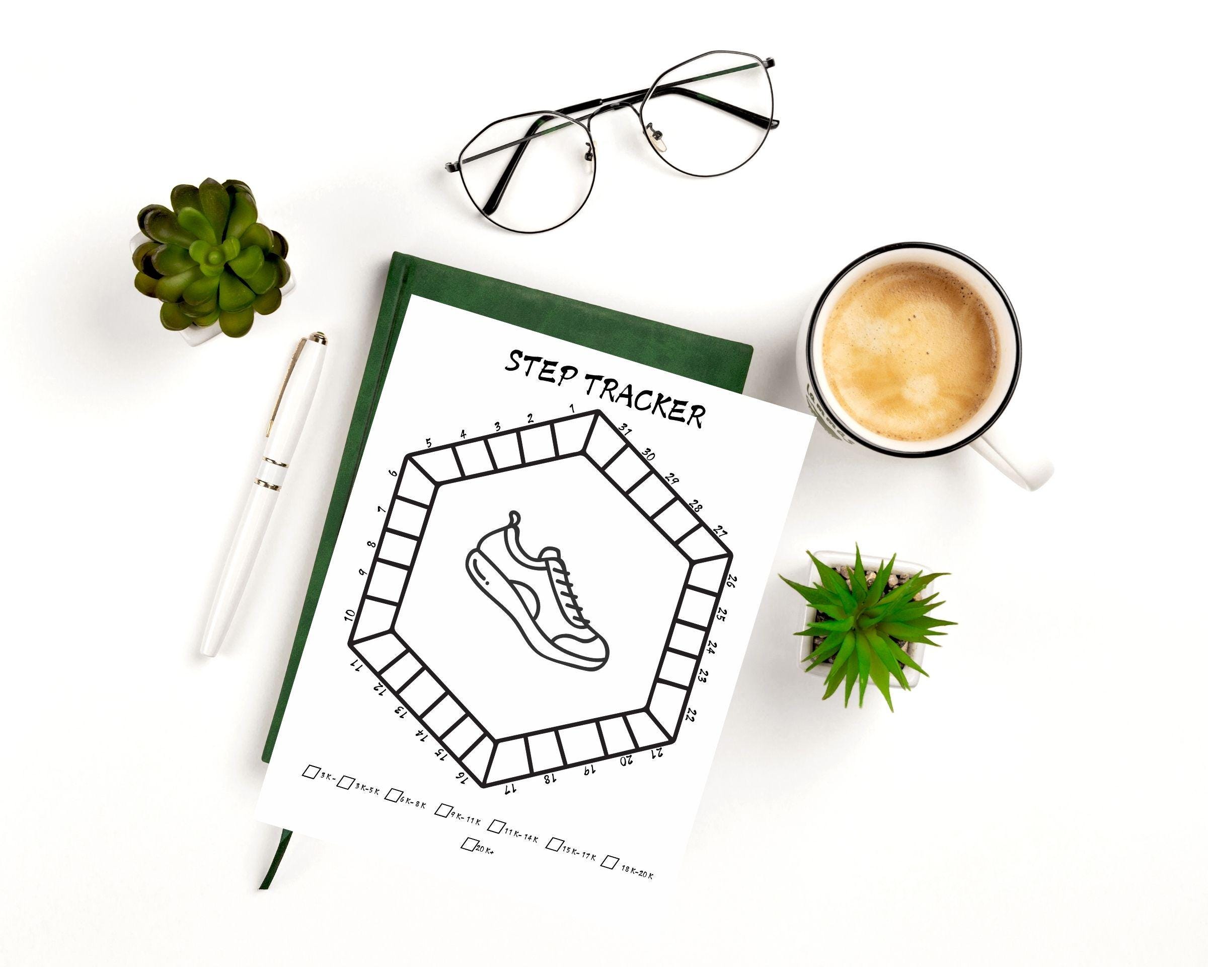 Printable Step Tracker: Fitness Goal Planner, Weight Loss Journal ...