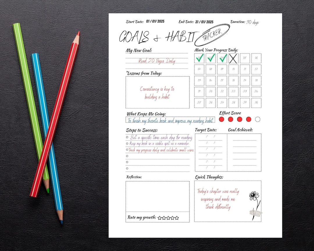 Goals & Habit Tracker – Build New Habits and Achieve Your Goals - Etsy