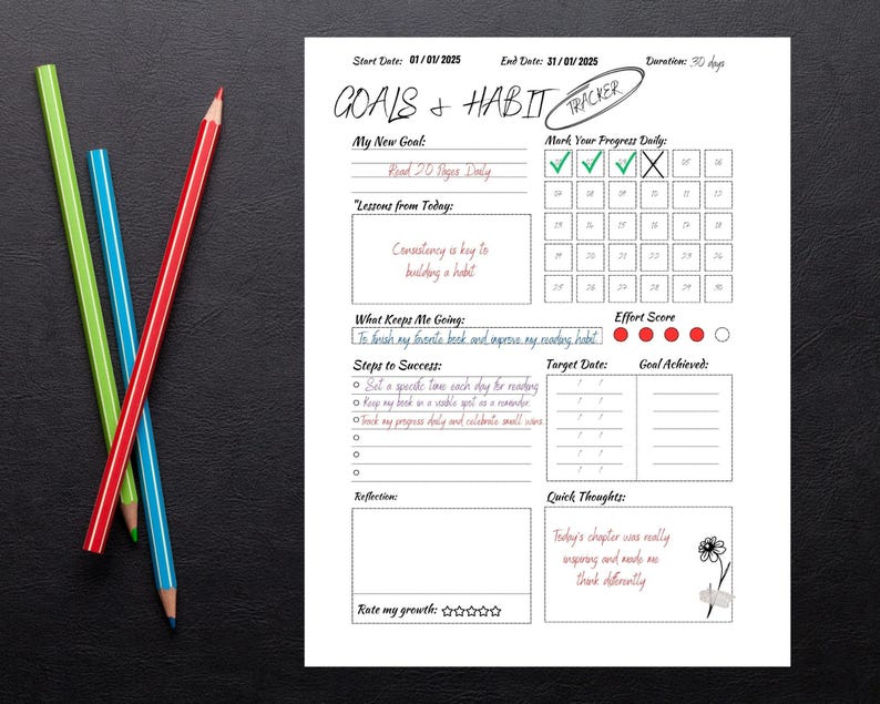 Goals & Habit Tracker – Build New Habits and Achieve Your Goals - Etsy