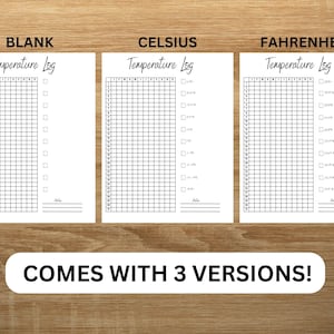 Printable Temperature Log – Track Daily Changes With Ease - Etsy