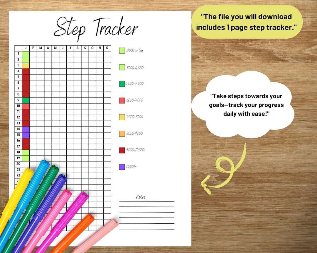 Printable Step Tracker – Track Daily Steps and Fitness Goals - Etsy
