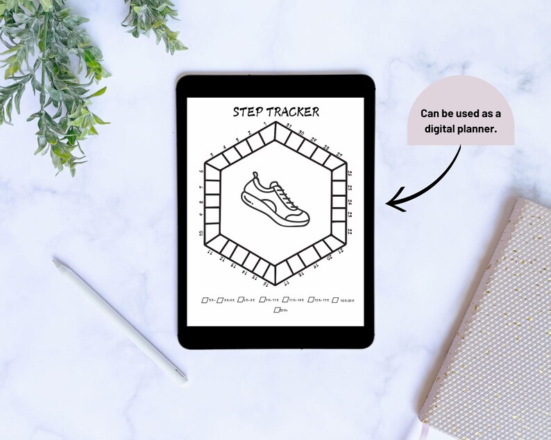 Printable Step Tracker: Fitness Goal Planner, Weight Loss Journal ...