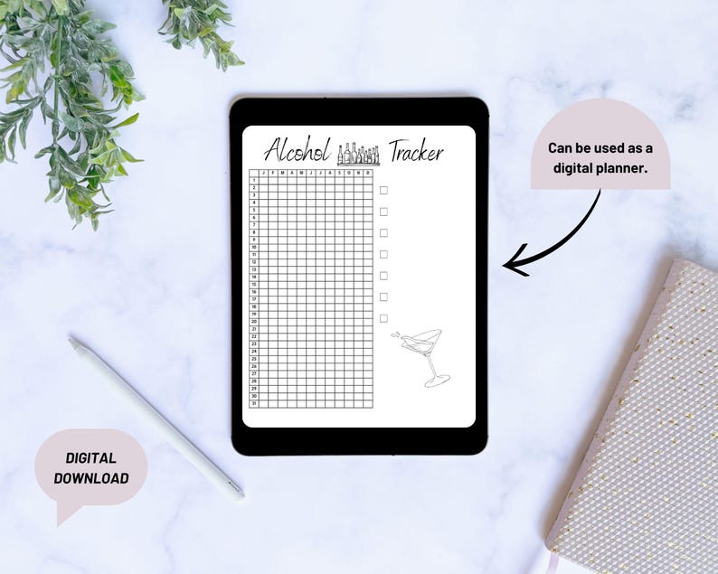 Printable Alcohol Tracker – Track and Reflect on Your Consumption - Etsy