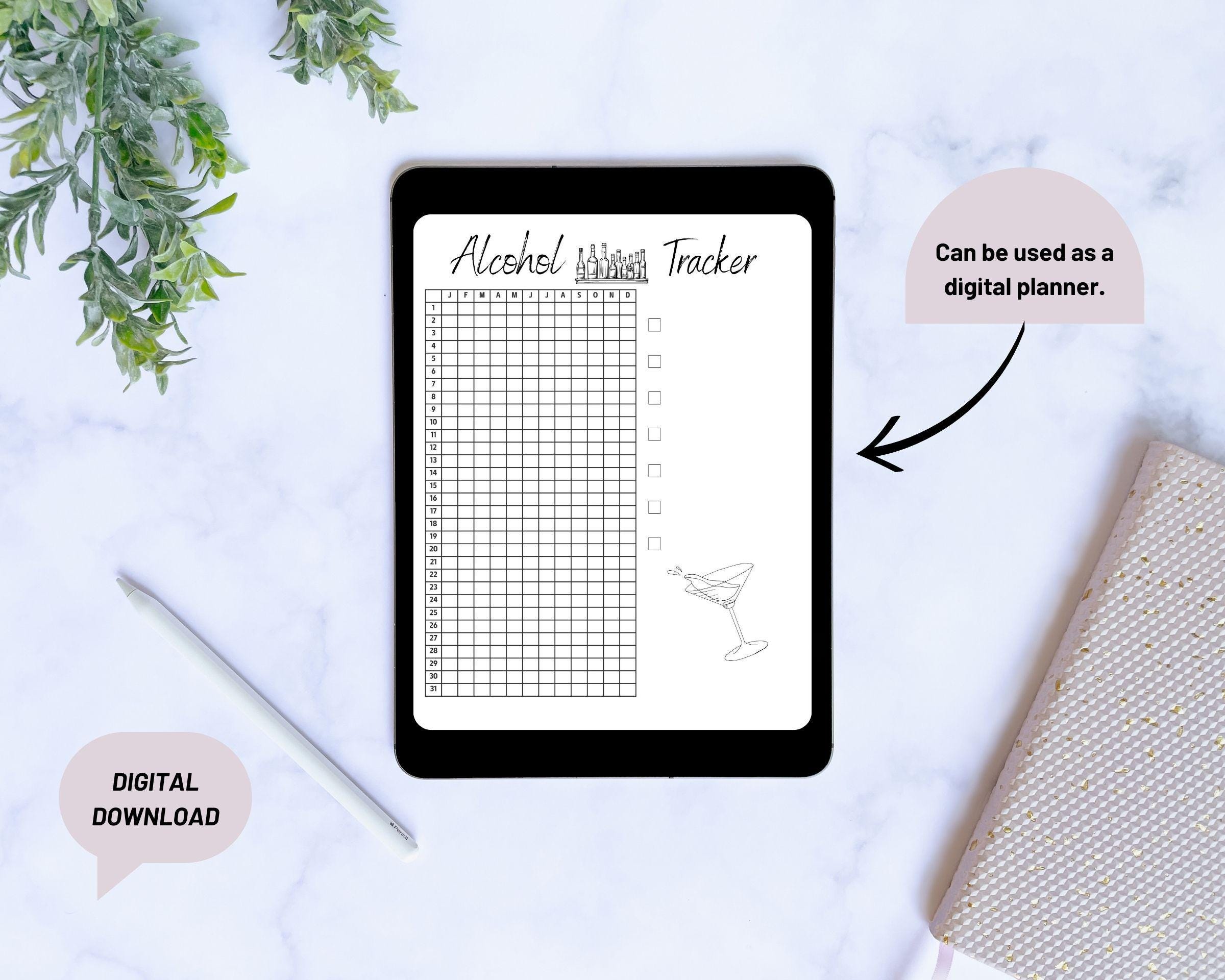 Printable Alcohol Tracker – Track and Reflect on Your Consumption - Etsy