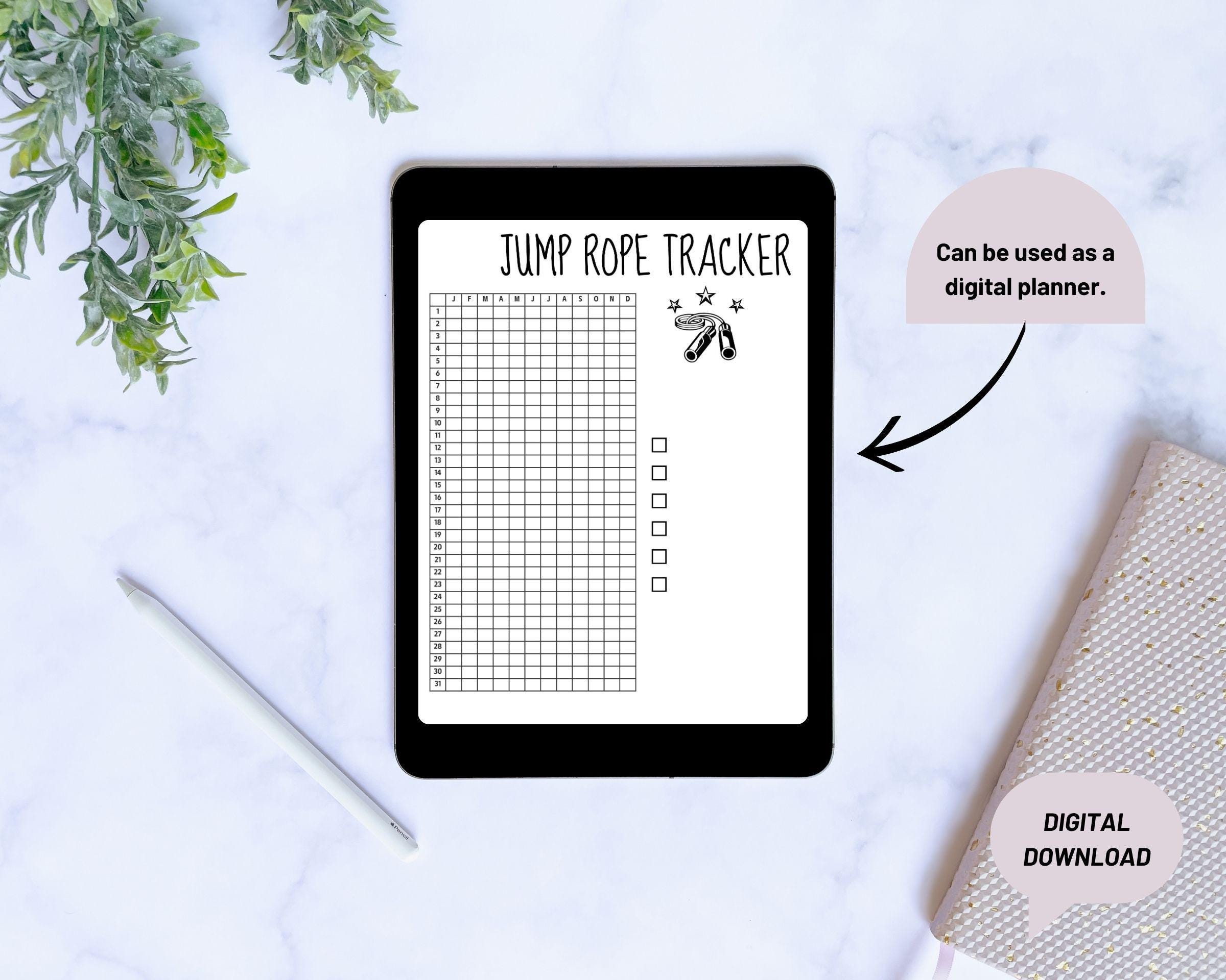 Yearly Jump Rope Tracker – Printable Fitness Planner - Etsy
