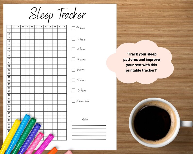 Printable Sleep Tracker – Monitor and Improve Your Sleep - Etsy