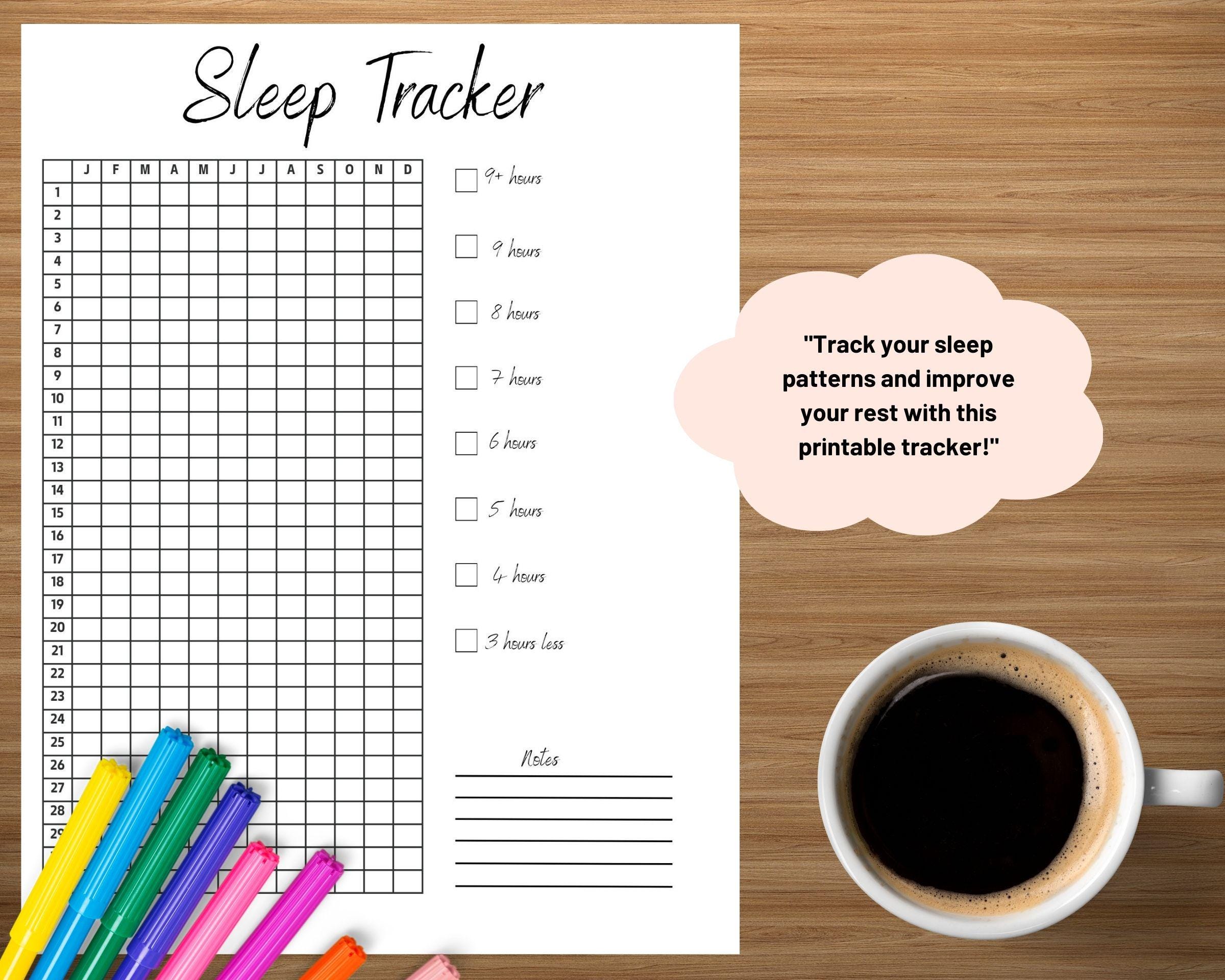 Printable Sleep Tracker – Monitor and Improve Your Sleep - Etsy