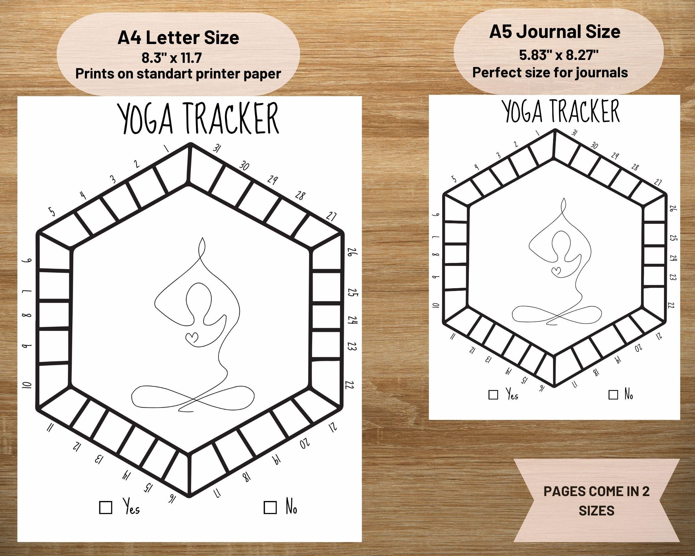 Printable Yoga Tracker Set – Monthly, Yearly, and Mood Tracker - Etsy