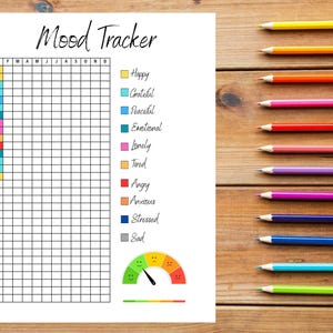 Printable Mood Tracker – Color and Track Your Emotions - Etsy