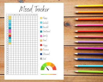 Daily Mood Tracker: Printable Fill-in | Monthly View | Track Your ...