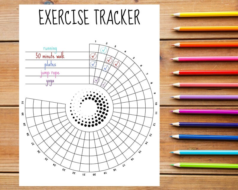 Monthly Exercise Tracker – Printable Fitness Planner - Etsy