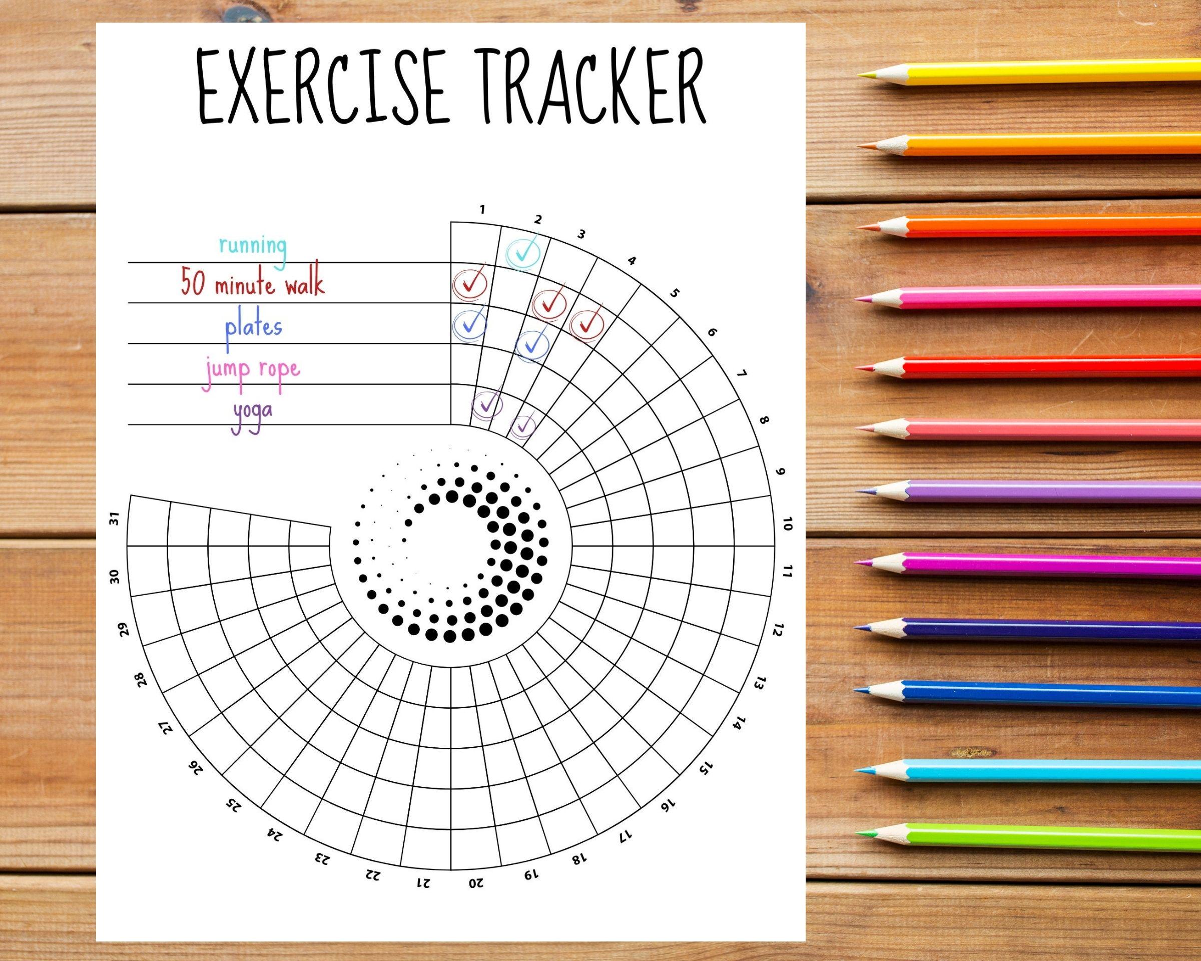 Monthly Exercise Tracker – Printable Fitness Planner - Etsy