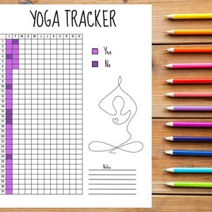 Printable Yoga Tracker Set – Monthly, Yearly, and Mood Tracker - Etsy