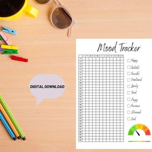 Printable Mood Tracker – Color and Track Your Emotions - Etsy