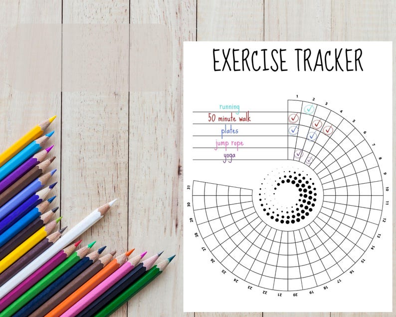 Monthly Exercise Tracker – Printable Fitness Planner - Etsy