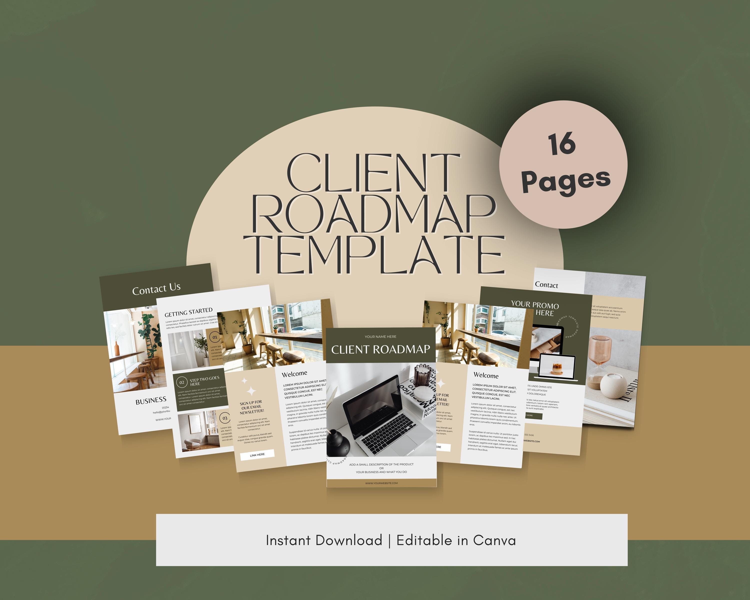 Stylish Client Roadmap Template | Editable Canva Design for Coaches ...