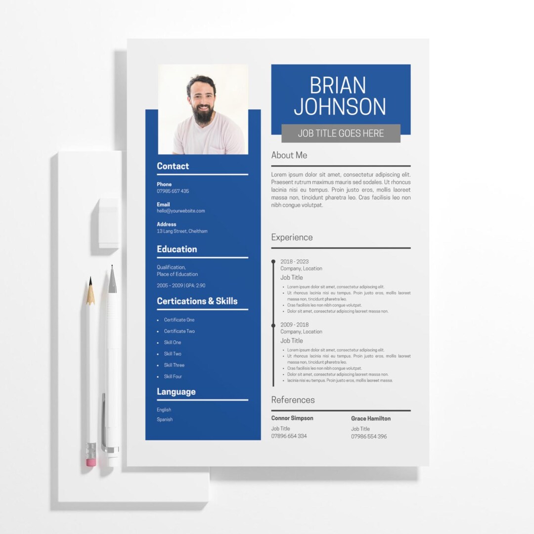 Modern CV Template Editable Canva Resume Design for Professionals ...