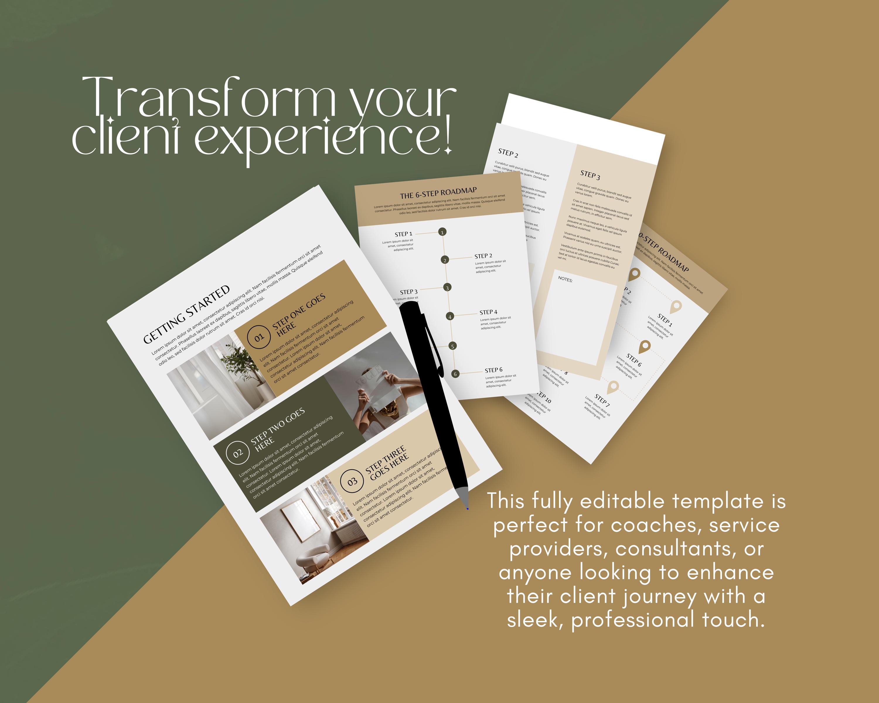Stylish Client Roadmap Template | Editable Canva Design for Coaches ...