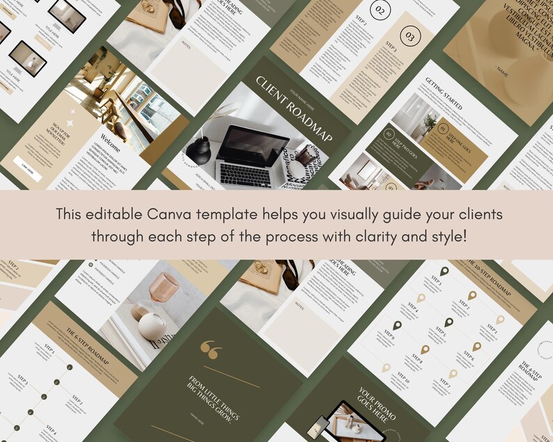Stylish Client Roadmap Template | Editable Canva Design for Coaches ...