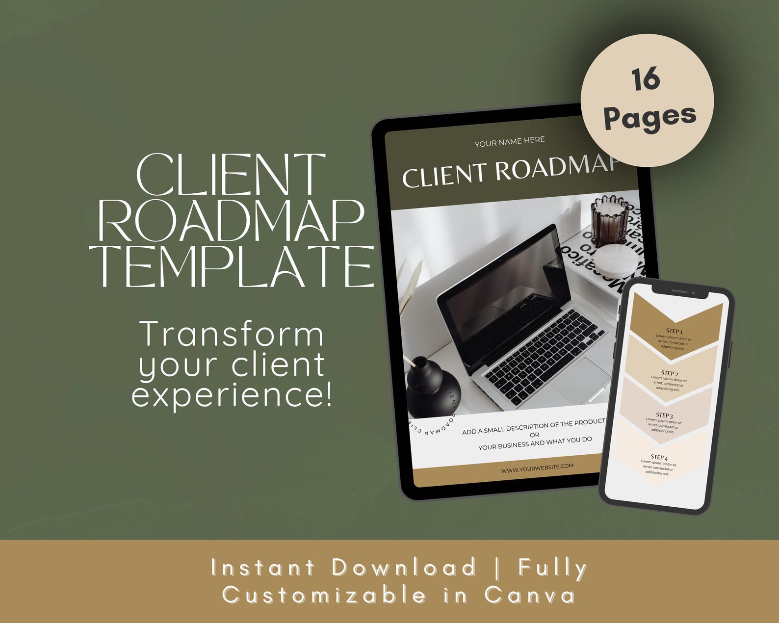 Stylish Client Roadmap Template | Editable Canva Design for Coaches ...
