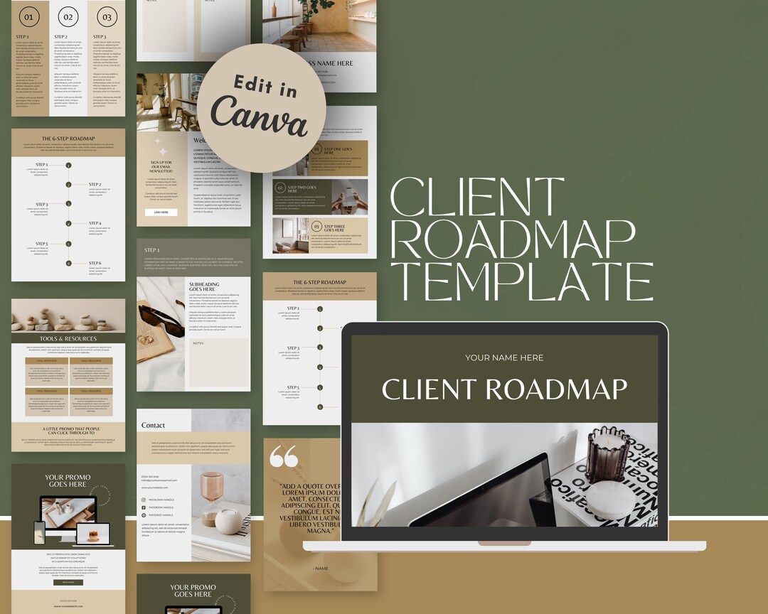 Stylish Client Roadmap Template | Editable Canva Design for Coaches ...
