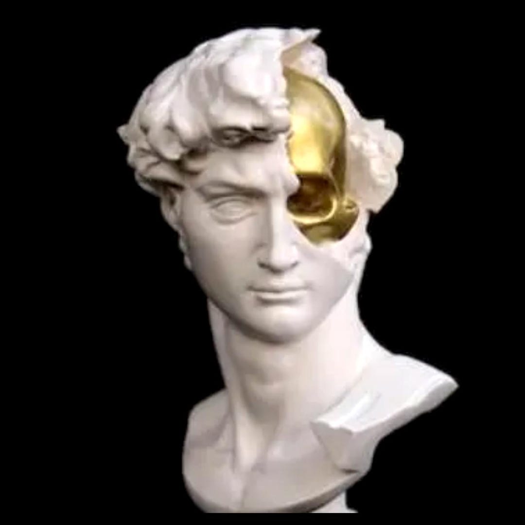 David Cranium Giant. Statue David With Skull Gold or Black. 40 Cm - Etsy