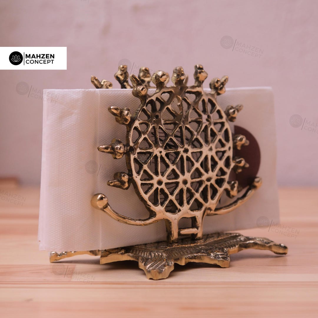Vintage Brass Napkin Holder Solid Brass Letter Holder Retro Paper ...