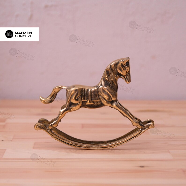 Brass Rocking Horse Figurine 4.5 H X 6.25 L Decorative Brass Horse ...