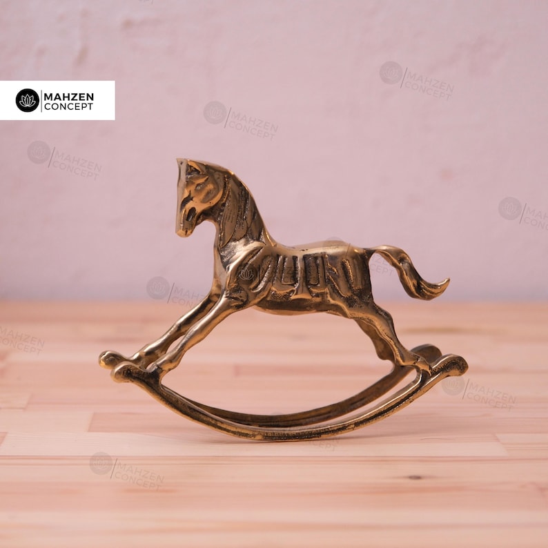 Brass Rocking Horse Figurine 4.5 H X 6.25 L Decorative Brass Horse ...