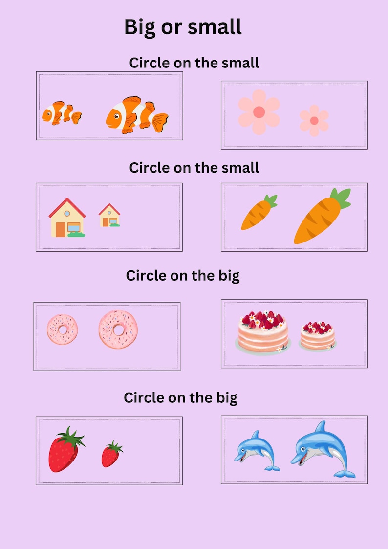 Printable A4 Size Activity Worksheet for Kids 4 to 7 Years Old - Etsy