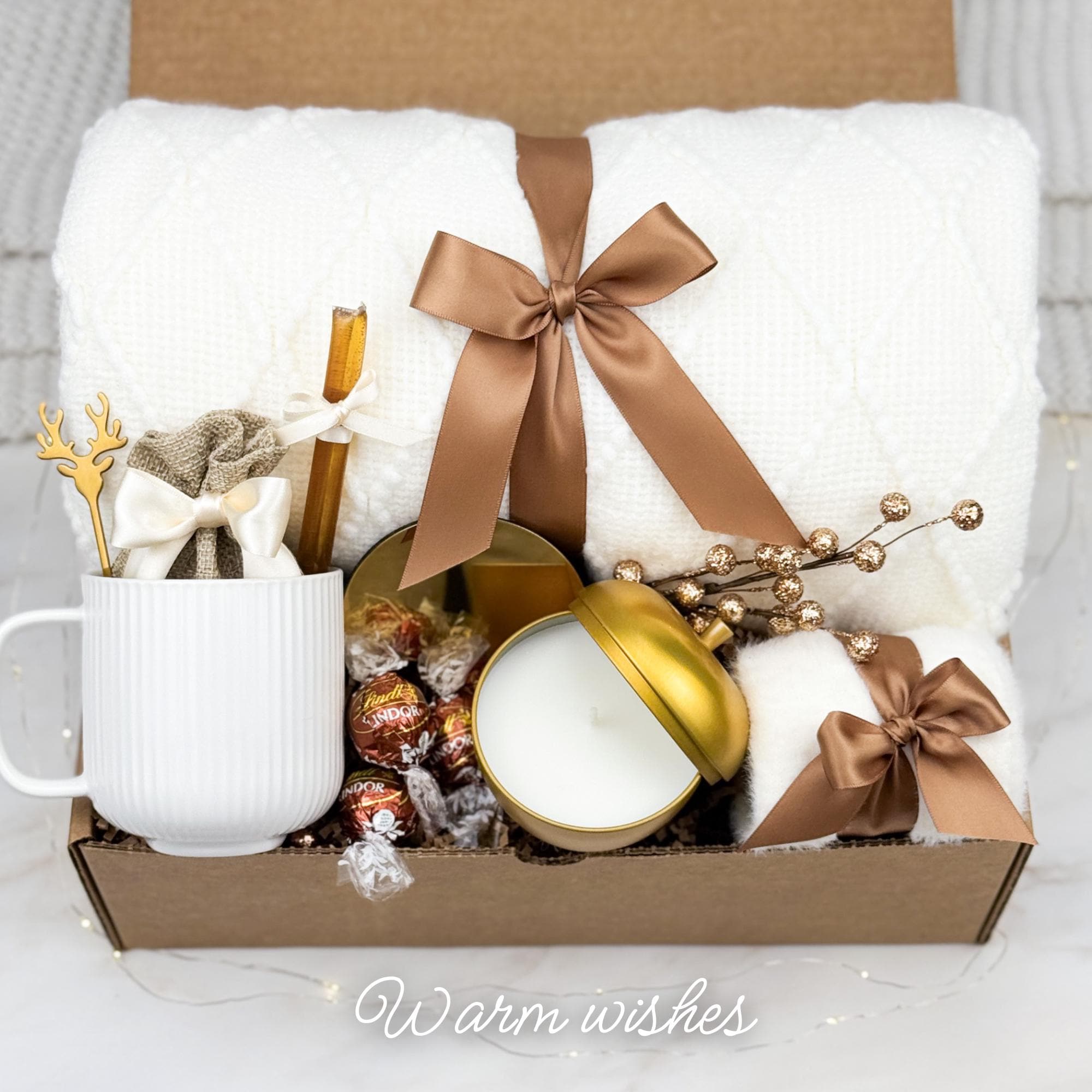 Cozy Winter Gift Box: Christmas Gift for Your Loved One With Blanket ...