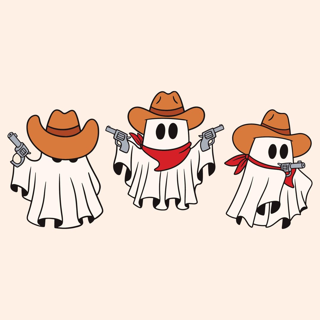 Halloween Western Cowboy Ghosts Png, Cowboy Ghosts Png, Boohaw PNG ...