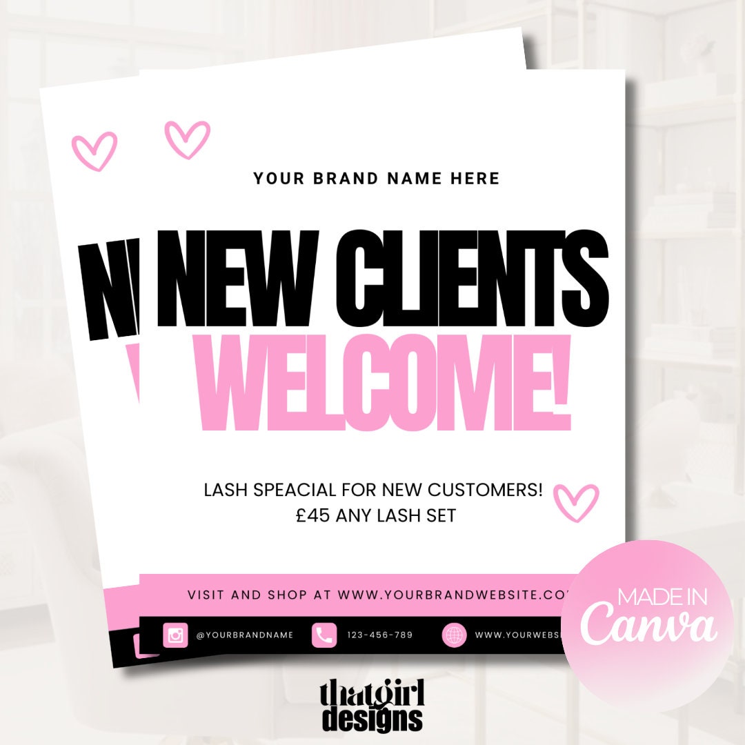 New Client Flyer, New Client Welcome Flyer, Hair Braids Lashes Wig ...